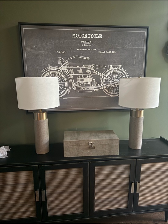 Accents | Modern Gray Table Lamps And Matching Storagedisplay Box With ...